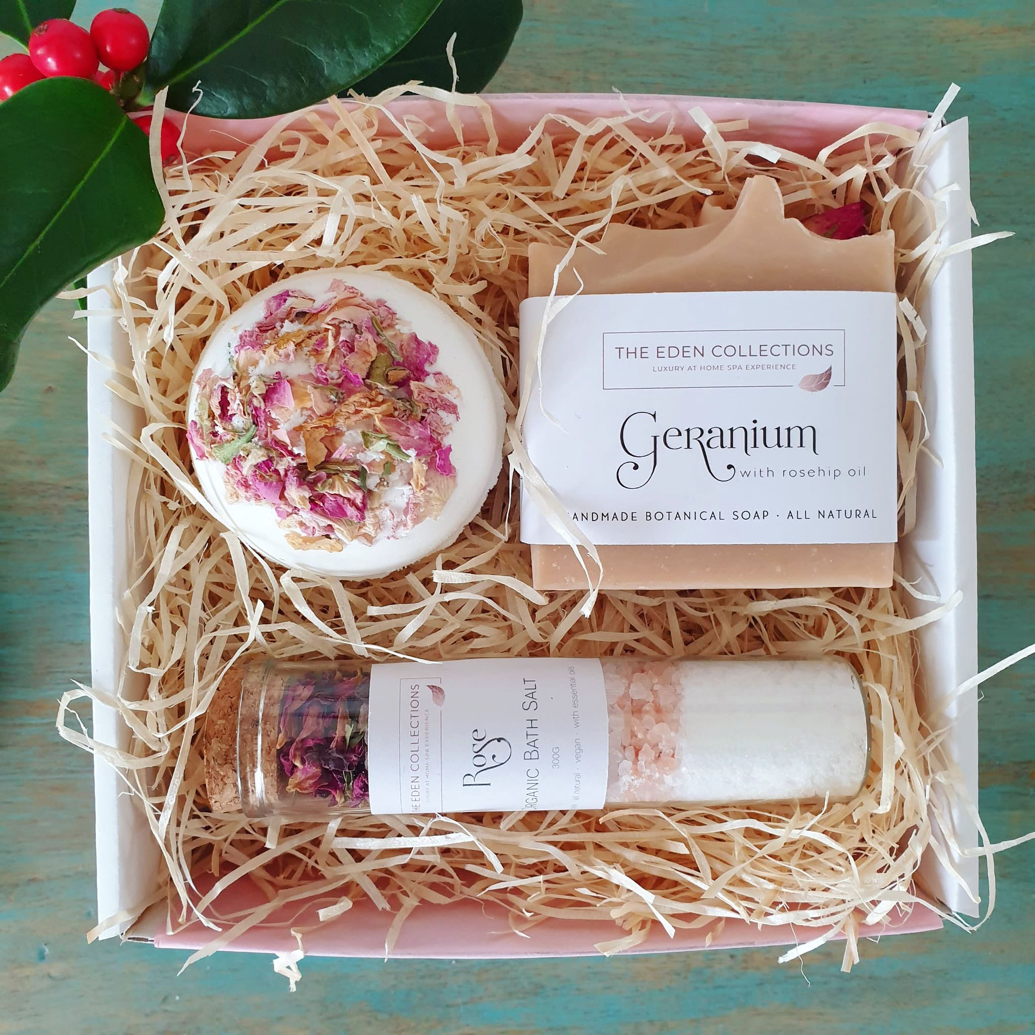 Bundle of 1x Secret Bath Bomb 1x Botanical Soap 1x 65g Organic Bath Sa ...
